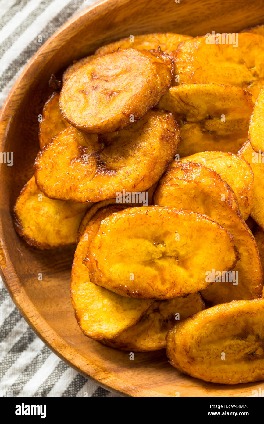 Homemade Yellow Fried Plantains in a Bowl Stock Photo - Alamy