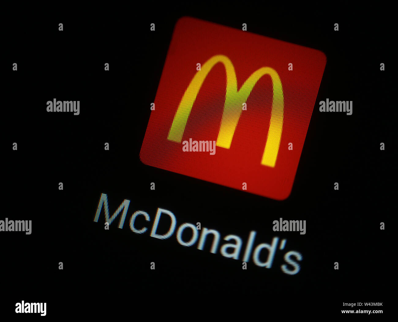 McDonald's application icon on computer display Stock Photo - Alamy