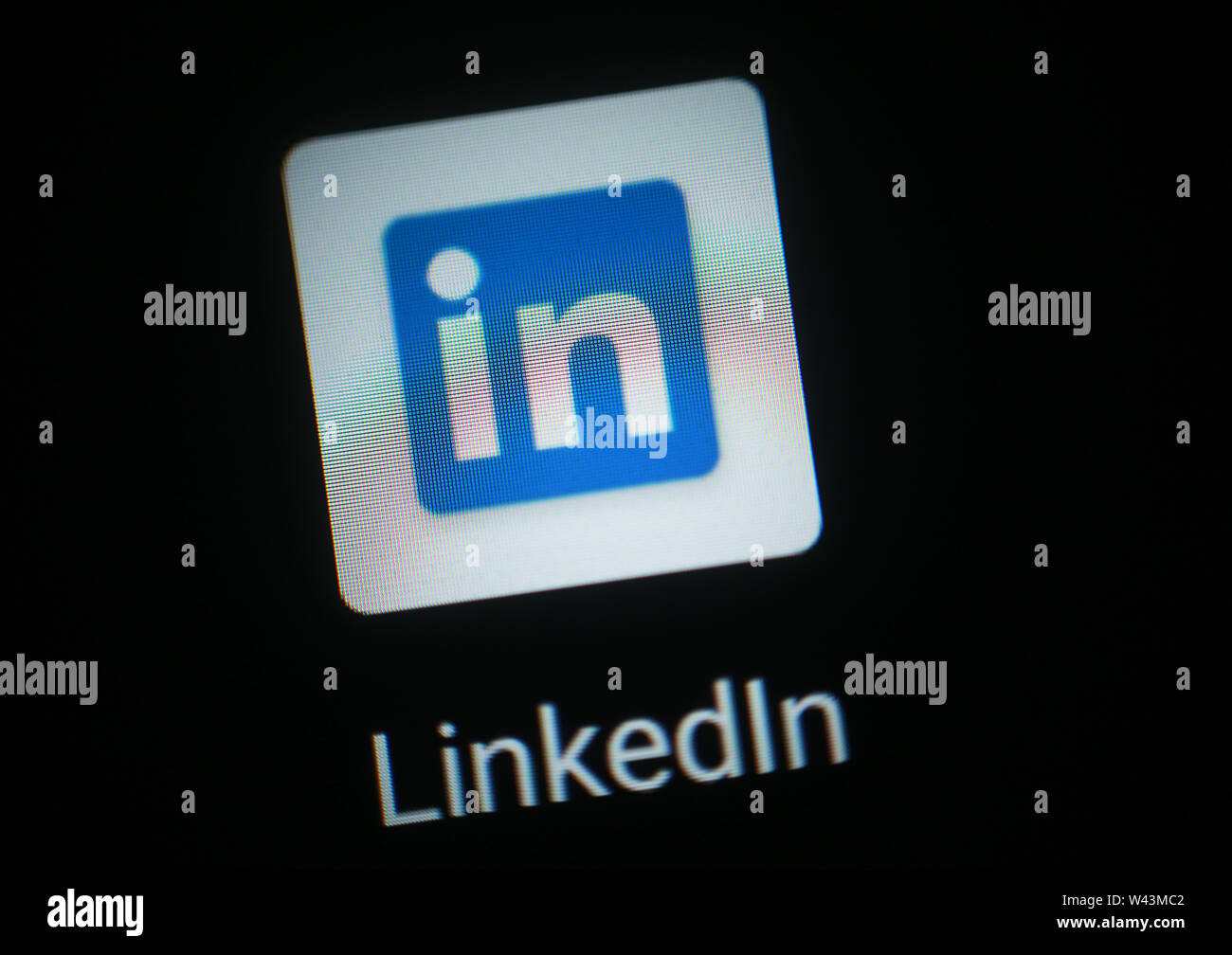 LinkedIn application icon on computer display Stock Photo - Alamy