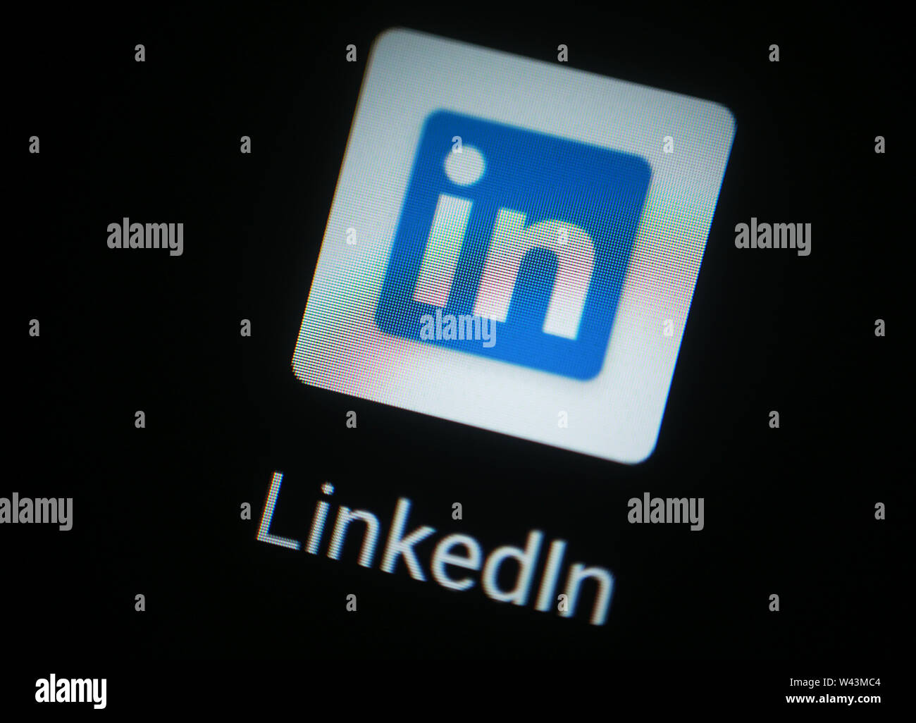 LinkedIn application icon on computer display Stock Photo - Alamy