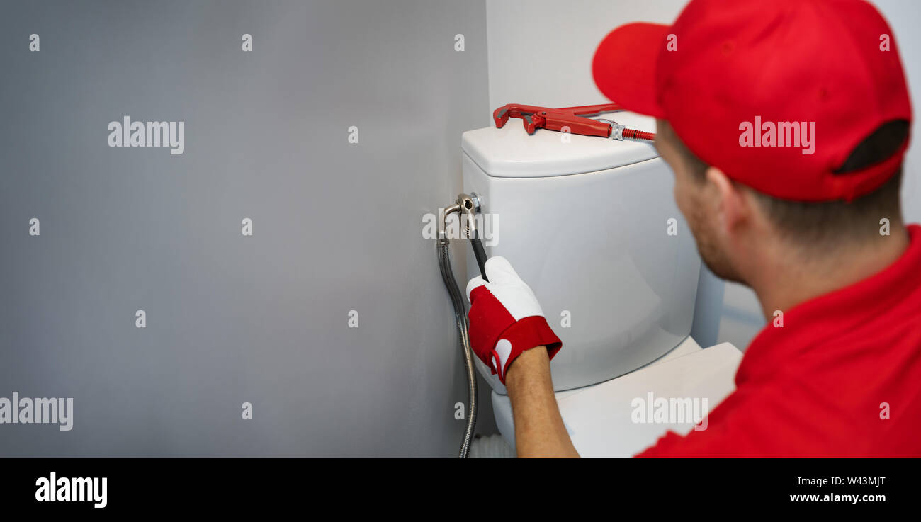 Plumbing connection toilet hi-res stock photography and images - Alamy