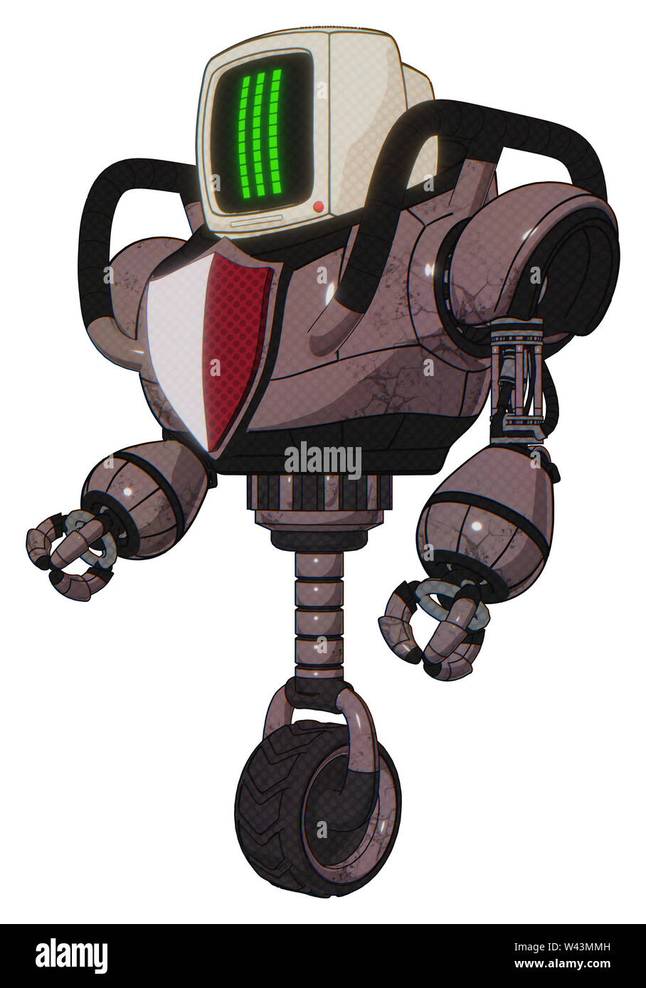 Bot containing elements: old computer monitor, three lines pixel design ...