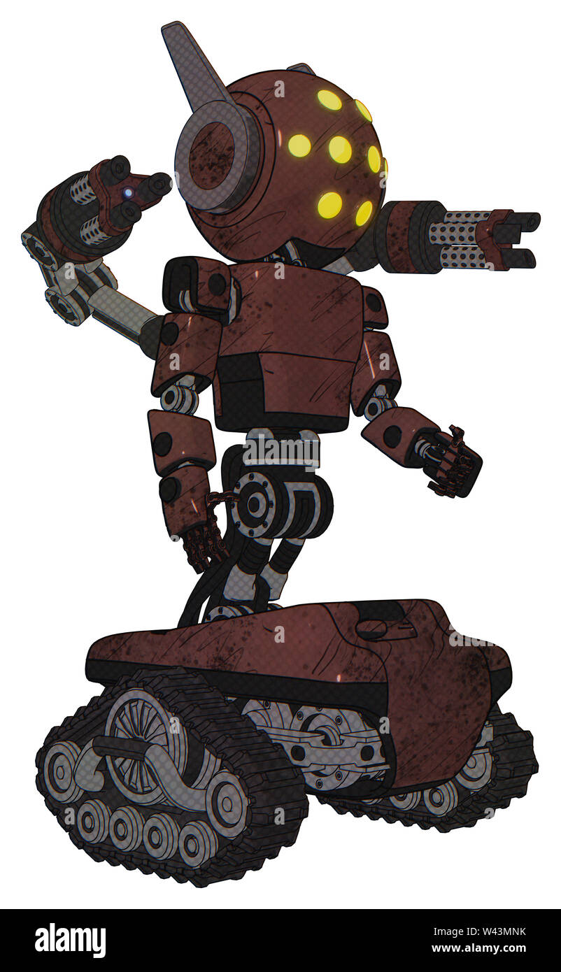 Droid containing elements: round head, yellow eyes array, head winglets ...