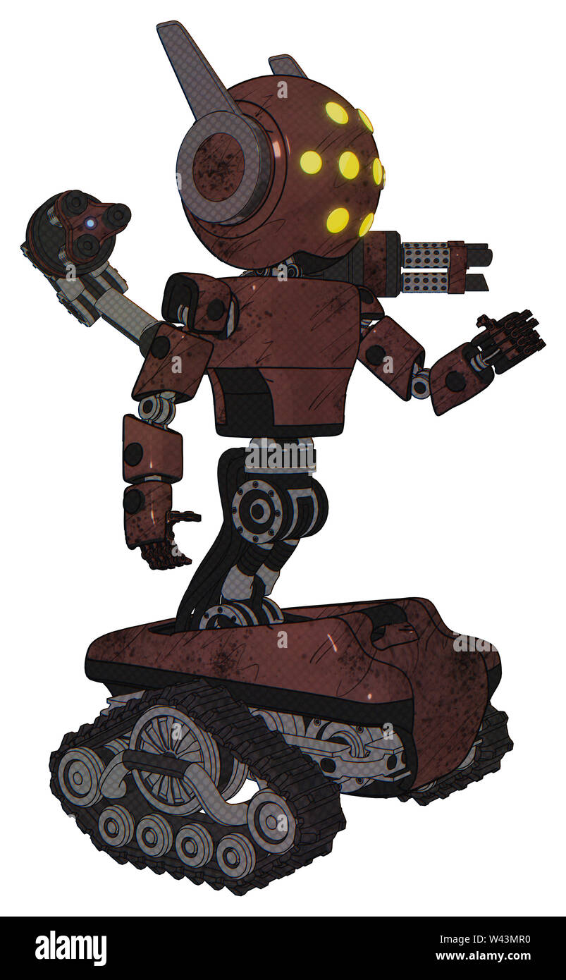 Droid containing elements: round head, yellow eyes array, head winglets ...