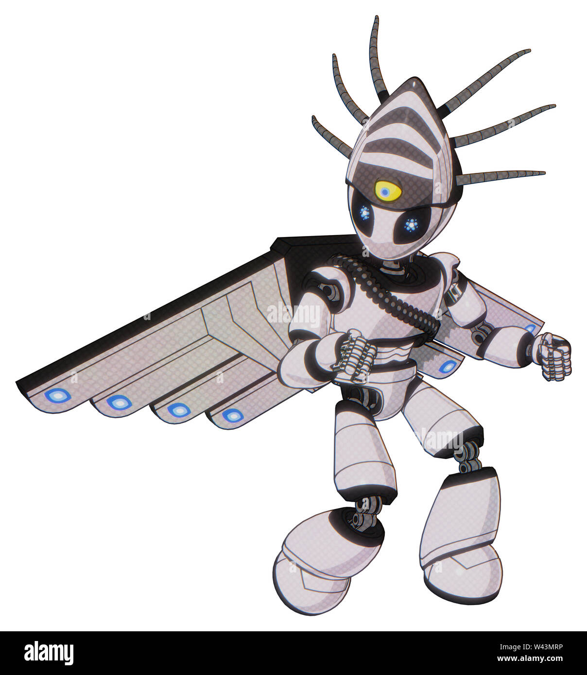 Android containing elements: grey alien style head, electric eyes ...