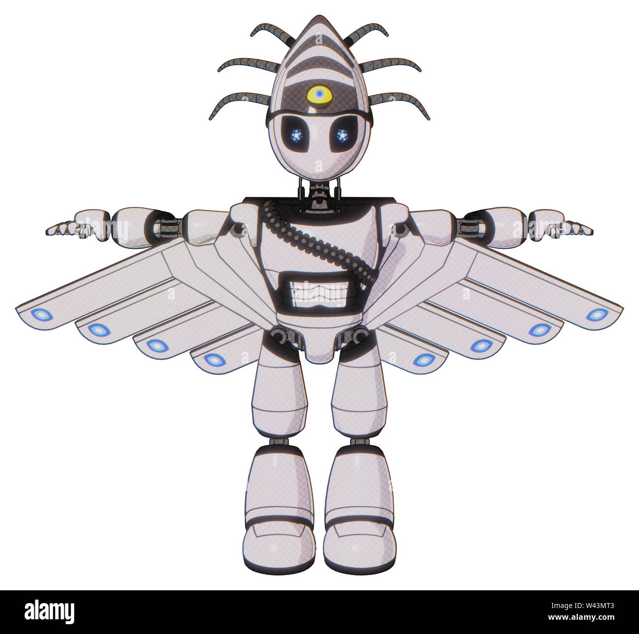 Android containing elements: grey alien style head, electric eyes ...