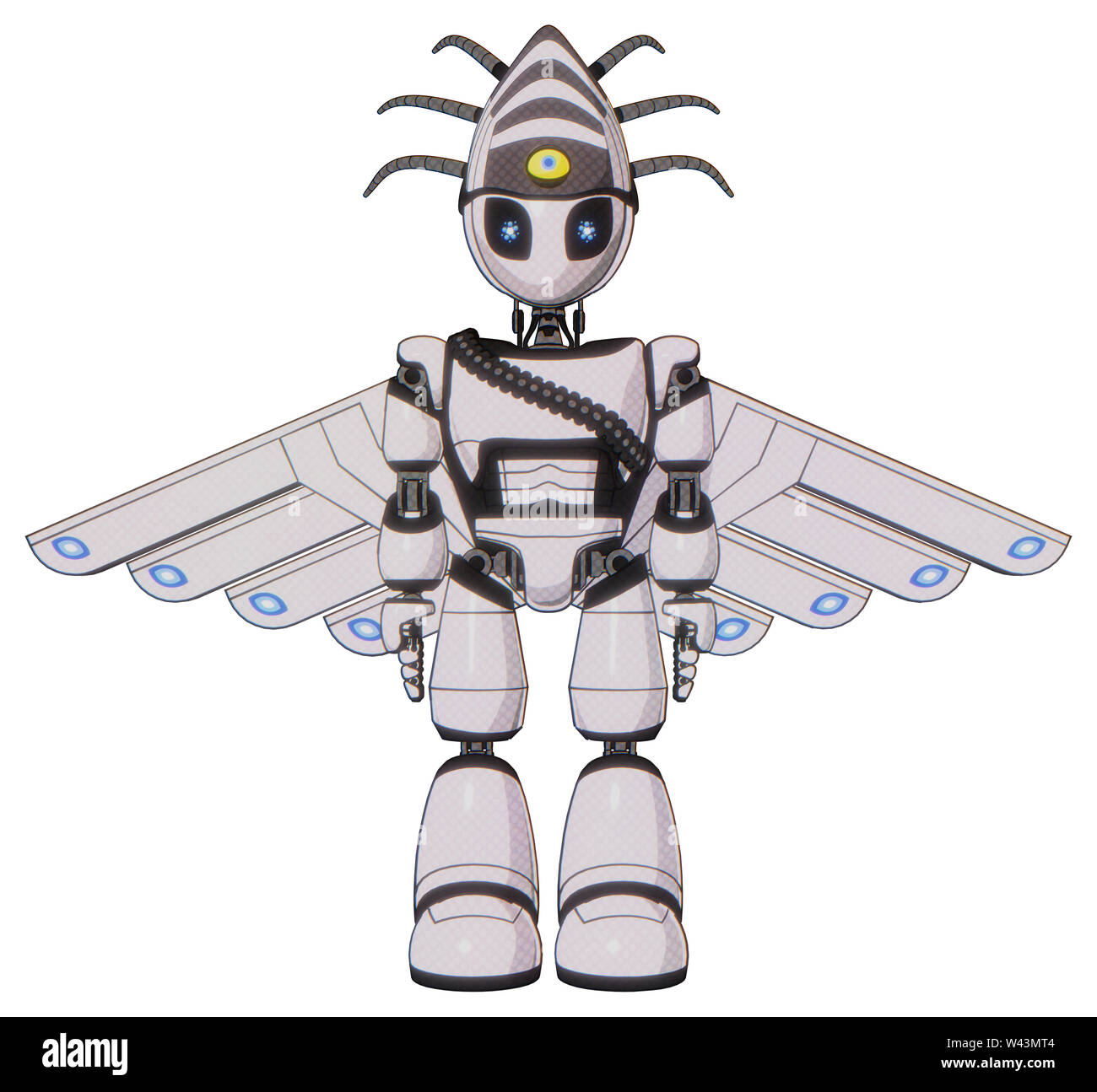 Android containing elements: grey alien style head, electric eyes ...