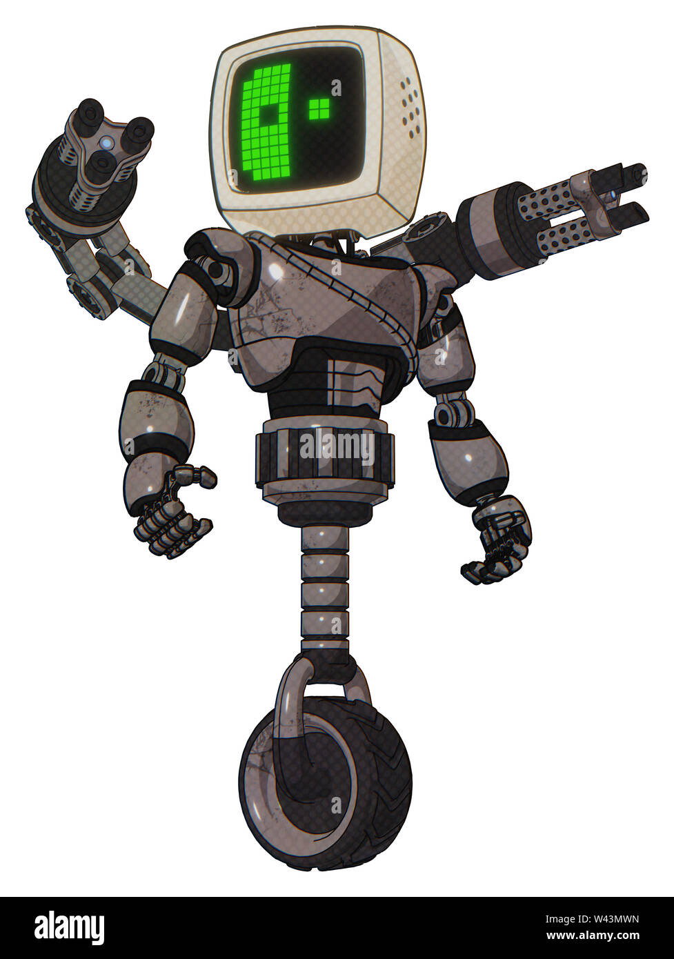 Robot containing elements: old computer monitor, abstract mask pixel ... Robot containing elements: old computer monitor, abstract mask pixel ...