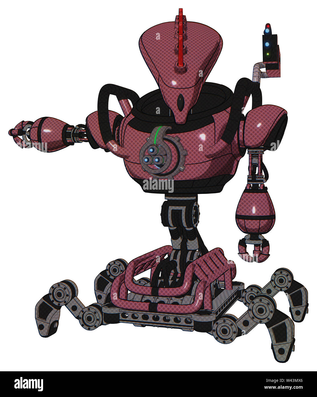 Cyborg containing elements: flat elongated skull head, heavy upper ...