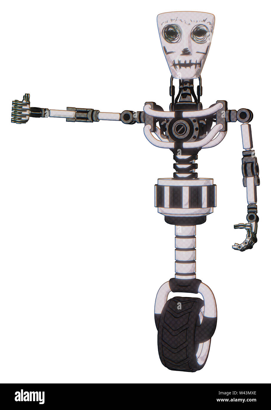 Mech containing elements: humanoid face mask, skeleton war paint, light ...