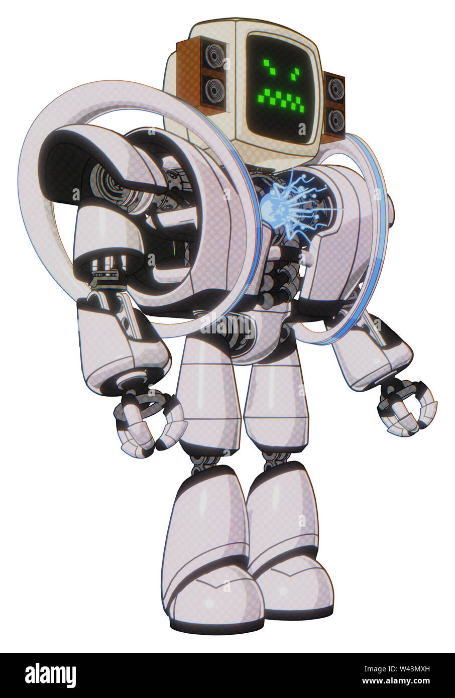 Bot containing elements: old computer monitor, angry pixels face, old ...