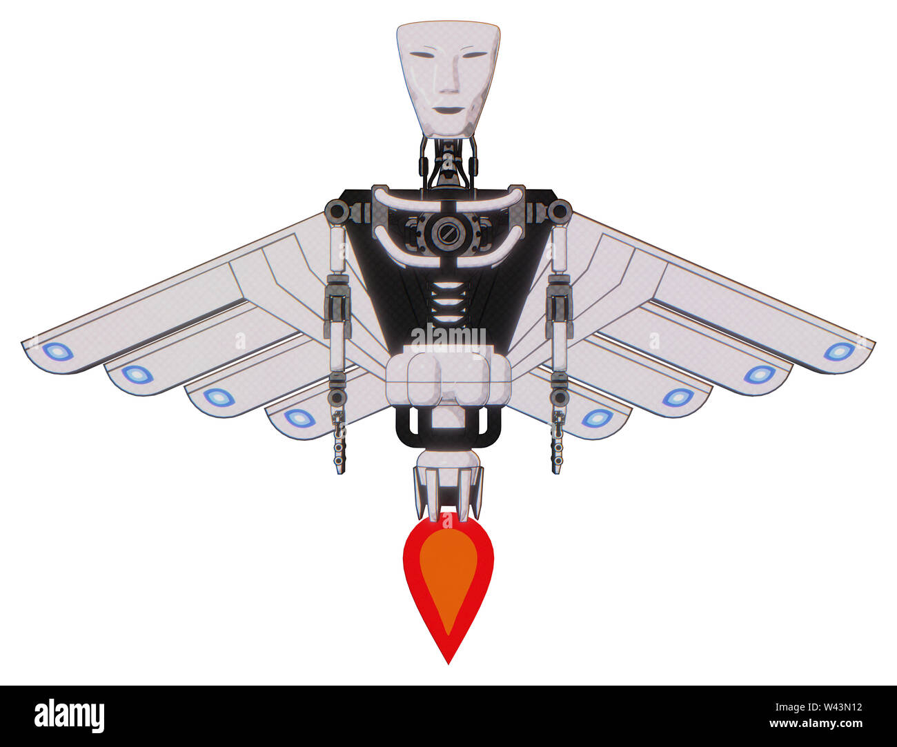 Mech containing elements: humanoid face mask, light chest exoshielding ...