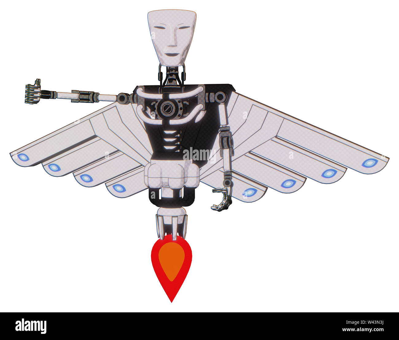Mech containing elements: humanoid face mask, light chest exoshielding ...