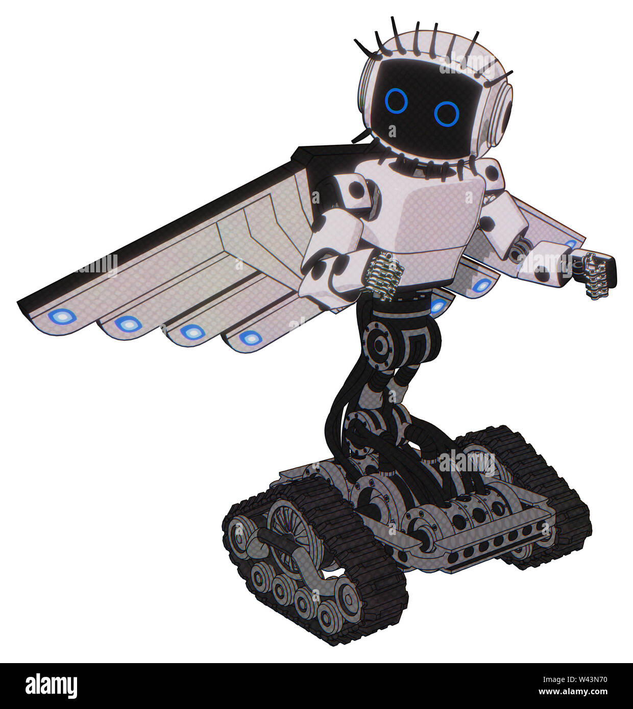 Automaton containing elements: digital display head, circle eyes, eye ...