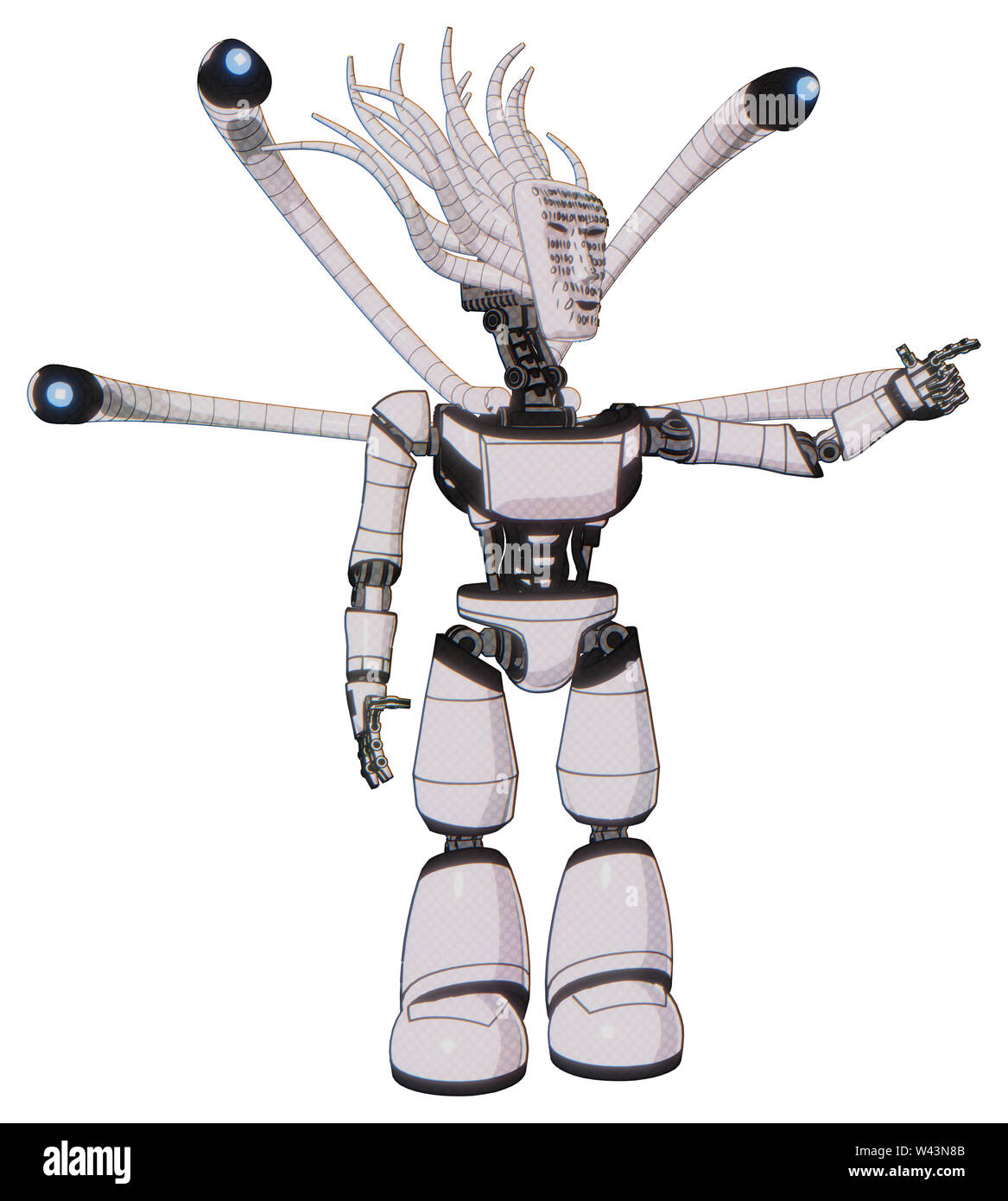 Automaton containing elements: humanoid face mask, binary war paint ...