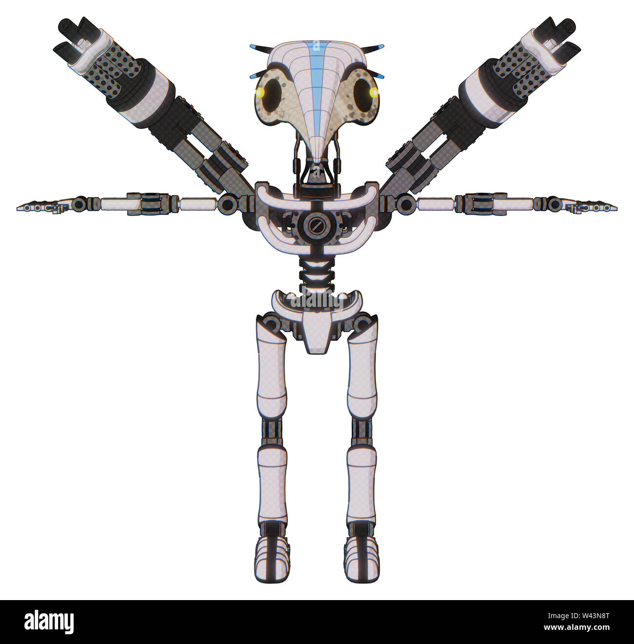 Bot containing elements: bird skull head, yellow led protruding eyes ...