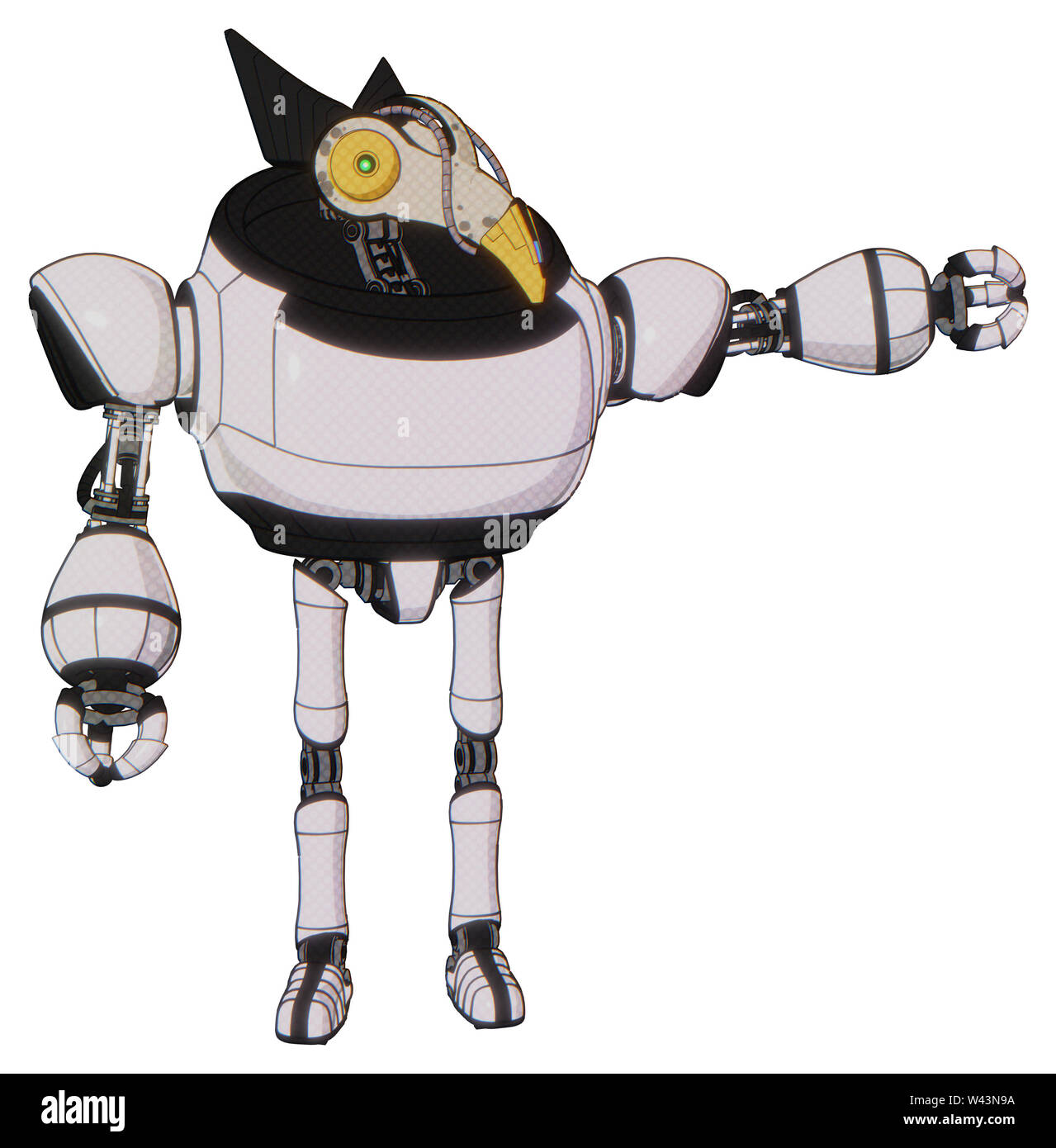 Bot containing elements: bird skull head, brass steampunk eyes ...