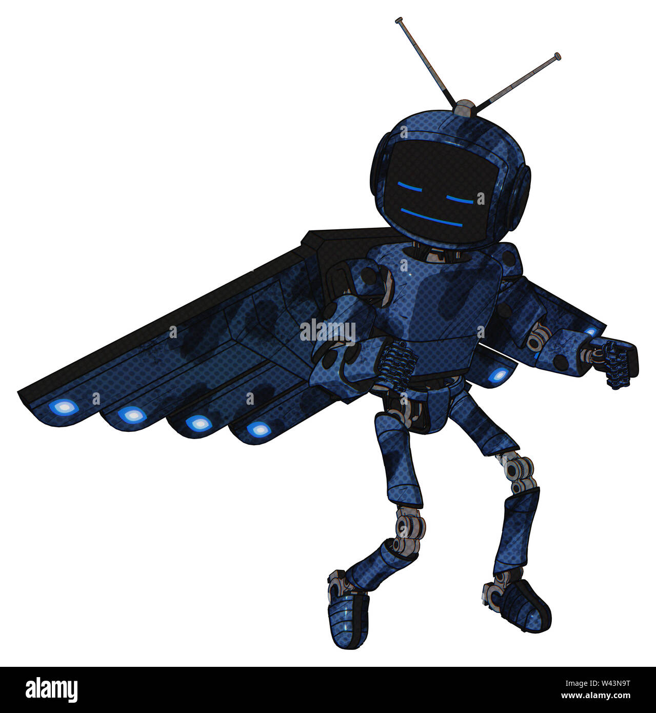 Bot containing elements: digital display head, sleeping face, retro ...