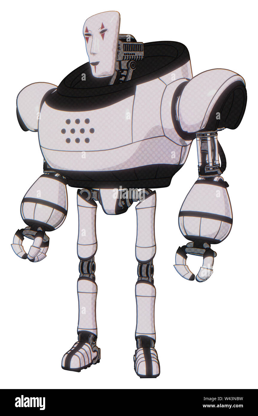 Bot containing elements: humanoid face mask, red clown marks, heavy ...
