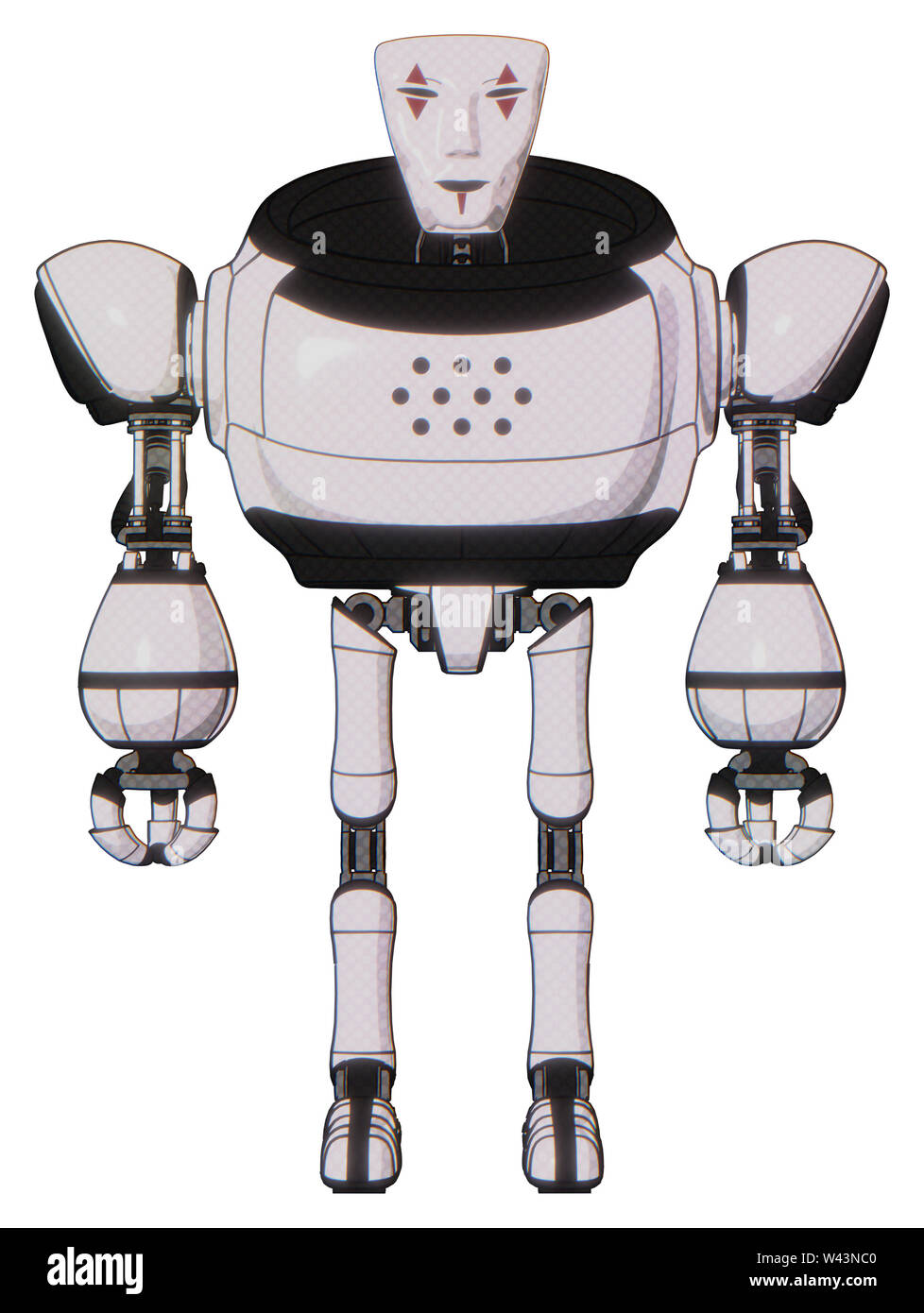 Bot containing elements: humanoid face mask, red clown marks, heavy ...