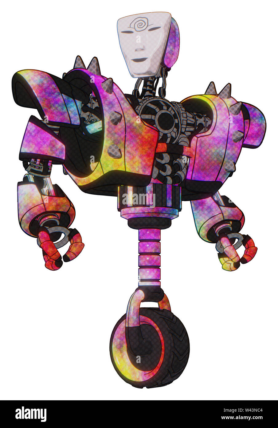 Cyborg containing elements: humanoid face mask, spiral design, heavy ...