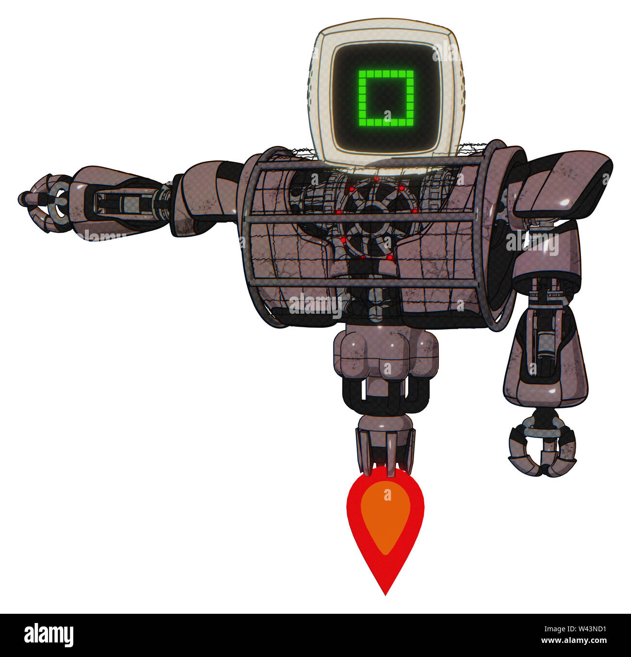 Android containing elements: old computer monitor, pixel square design ...