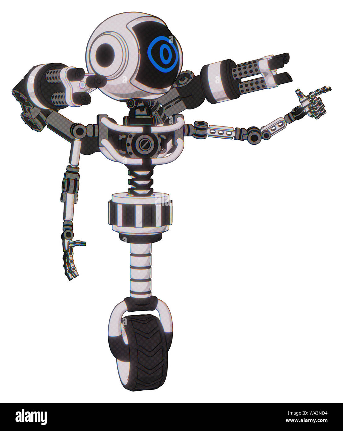 Bot containing elements: digital display head, large eye, light chest ...
