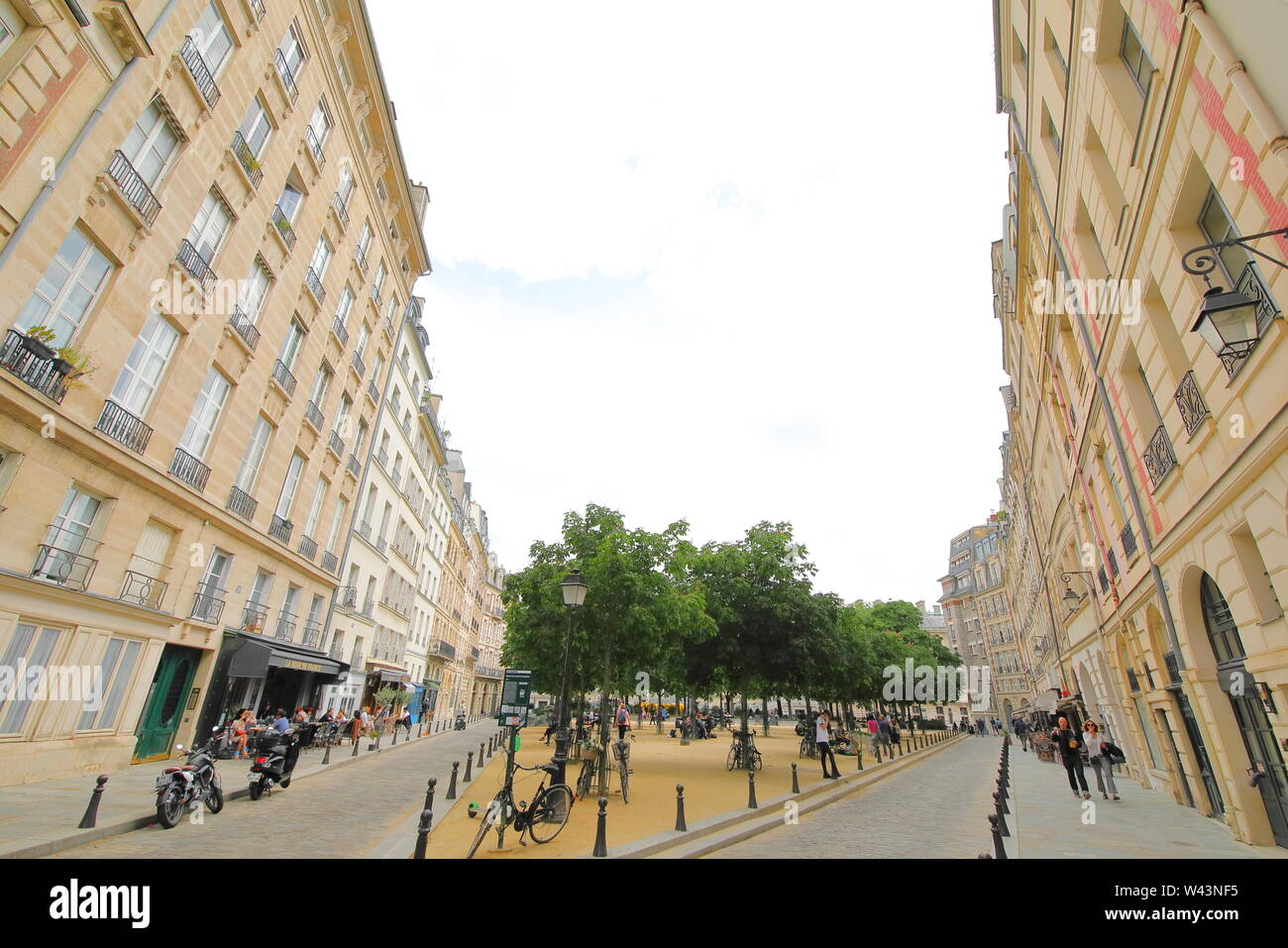 People visit Place Dauphine square Cite island Paris France Stock Photo ...