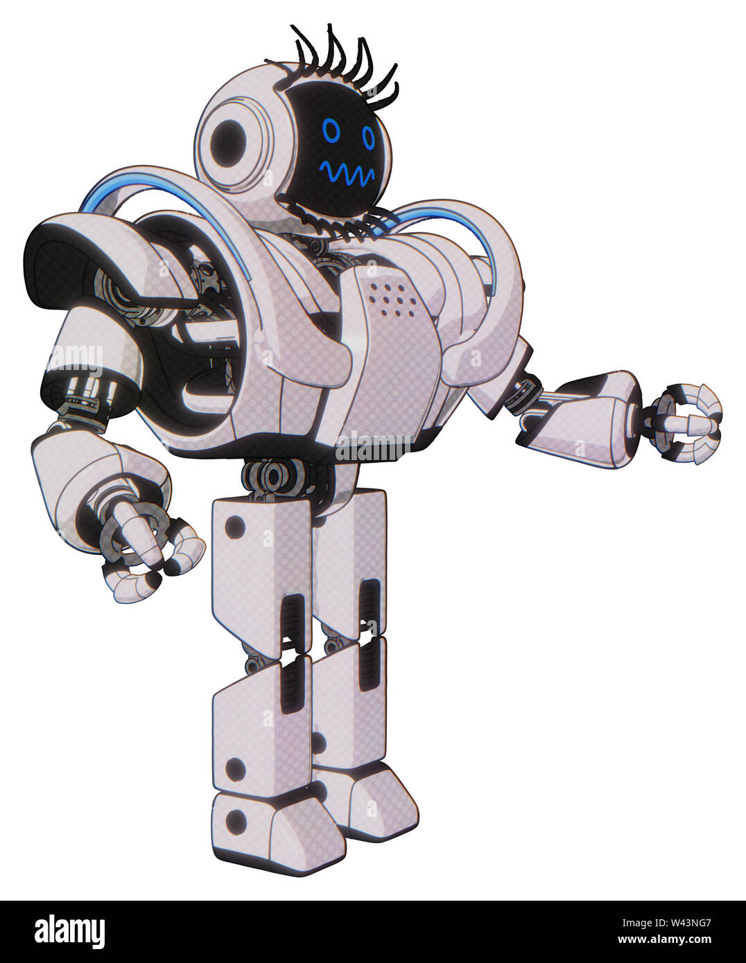 Droid containing elements: digital display head, stunned expression ...