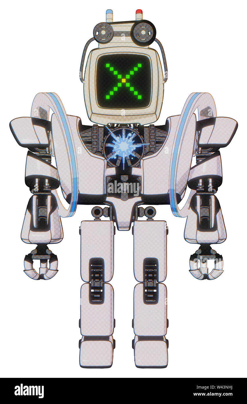 Mech containing elements: old computer monitor, pixel x, old computer ...
