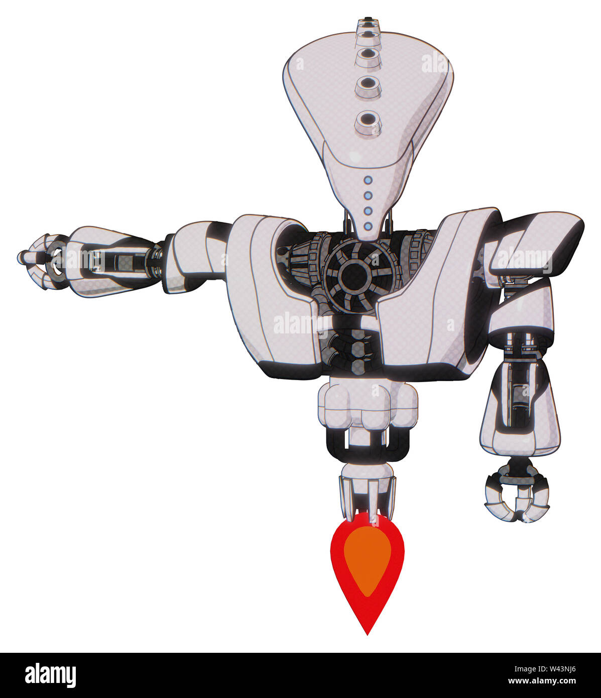 Mech containing elements: flat elongated skull head, heavy upper chest ...