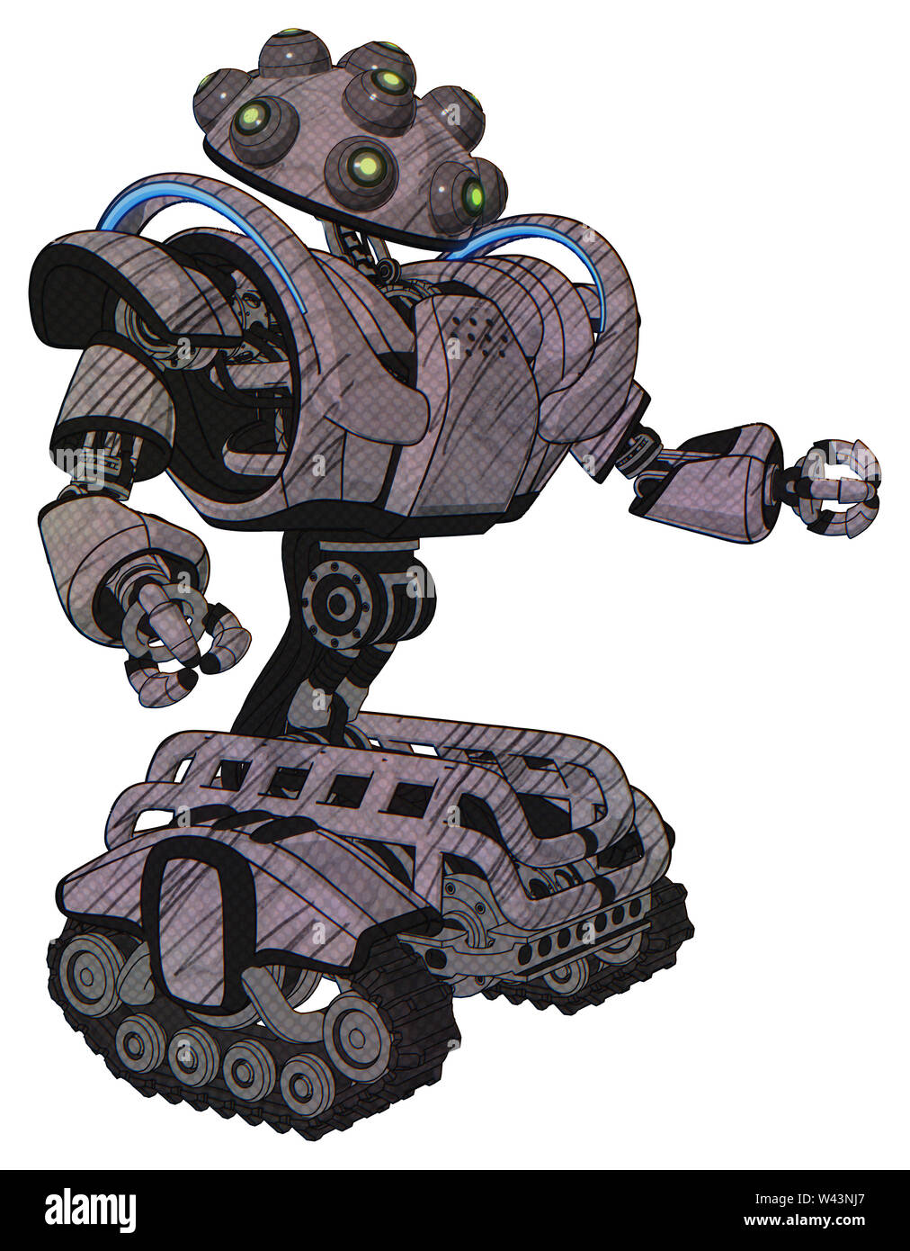 Automaton containing elements: many robo-eye domehead design, heavy ...