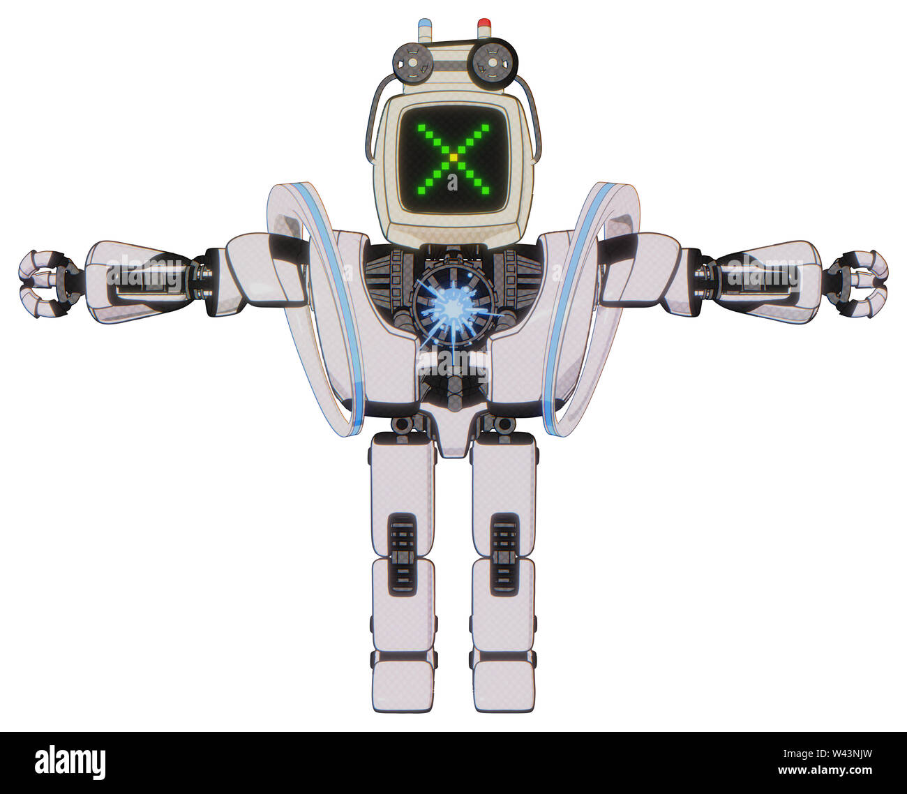 Mech containing elements: old computer monitor, pixel x, old computer ...