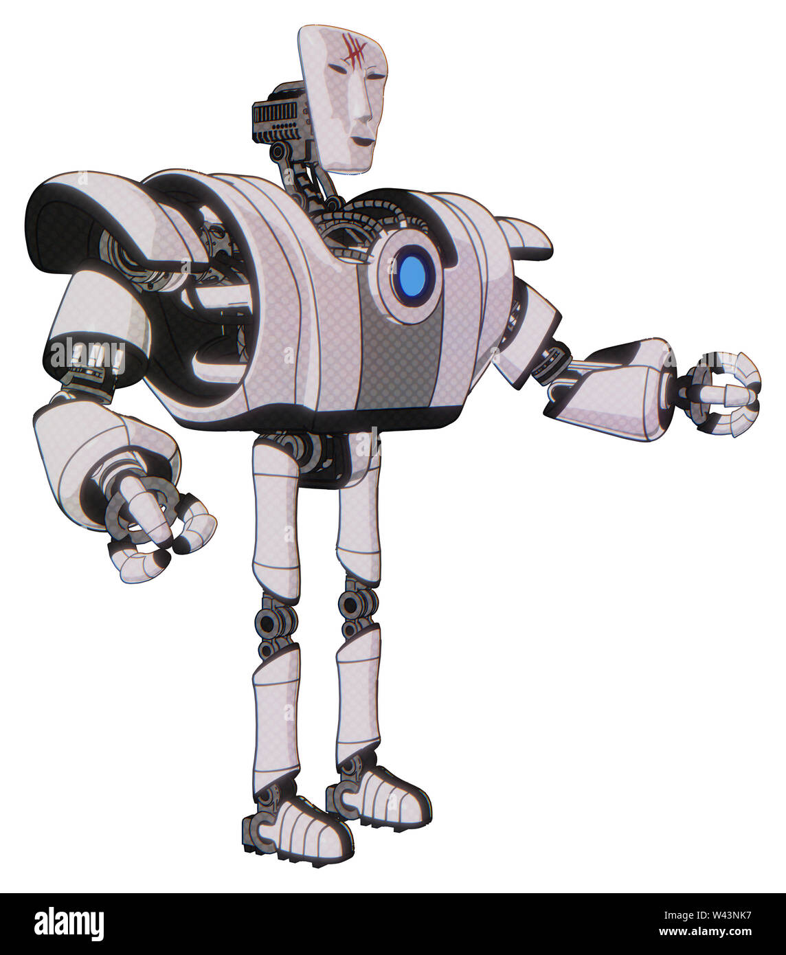 Mech containing elements: humanoid face mask, red slashes war paint ...