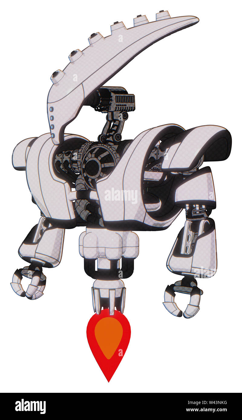 Mech containing elements: flat elongated skull head, heavy upper chest ...