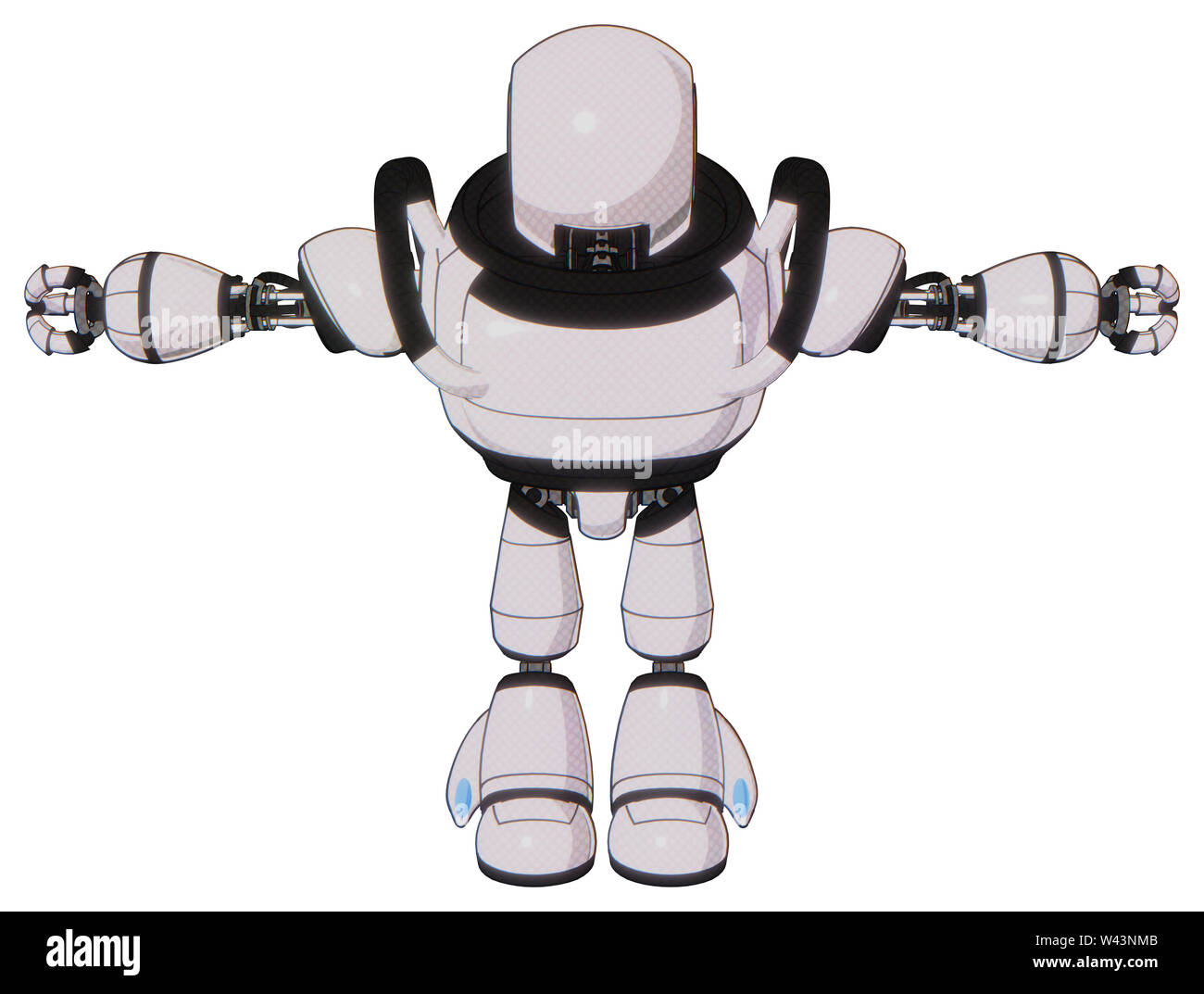 Bot containing elements: round head, heavy upper chest, light leg ...