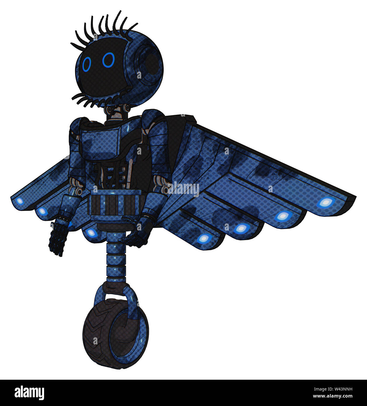 Mech containing elements: digital display head, circle eyes, eye lashes ...
