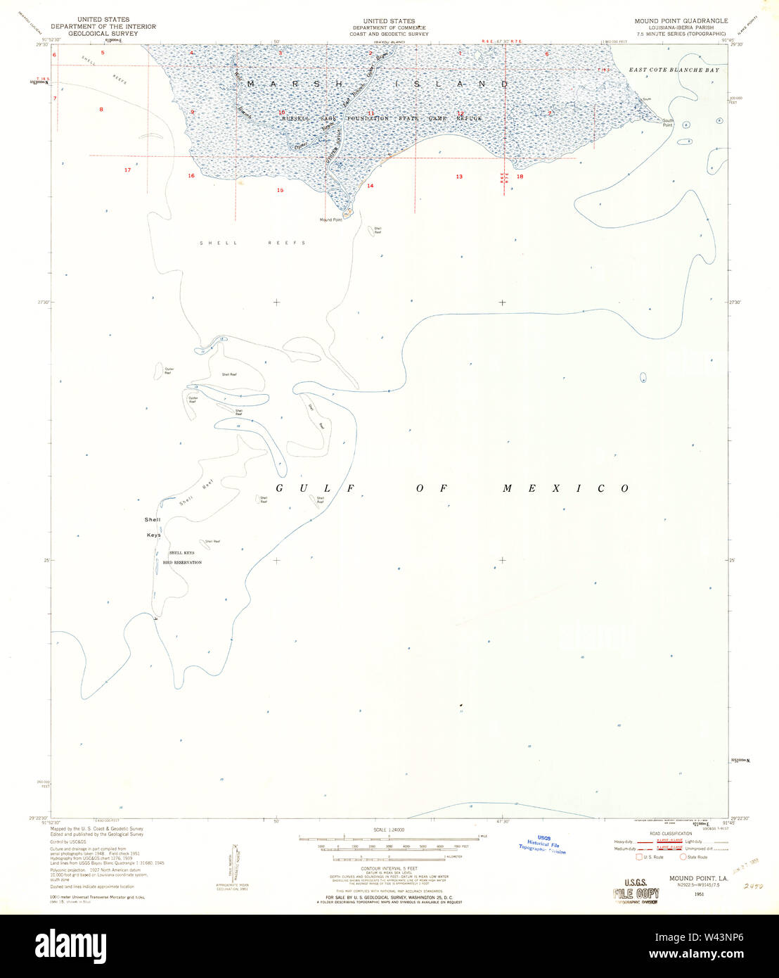 USGS TOPO Map Louisiana LA Mound Point 332846 1951 24000 Stock Photo ...