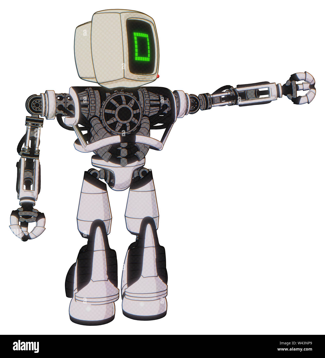 Automaton containing elements: old computer monitor, pixel square ...