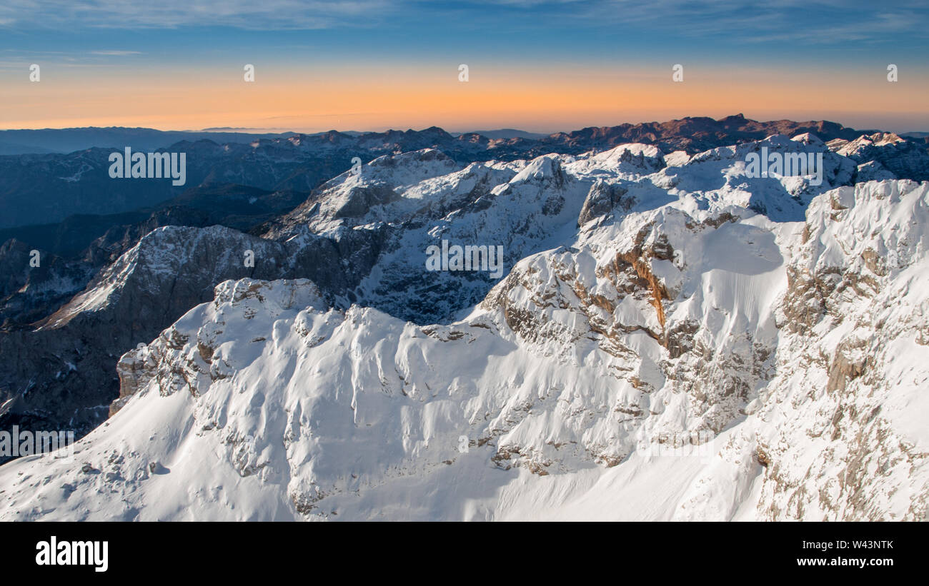 Landscape view of the south-west side of the Triglav mountain from ...