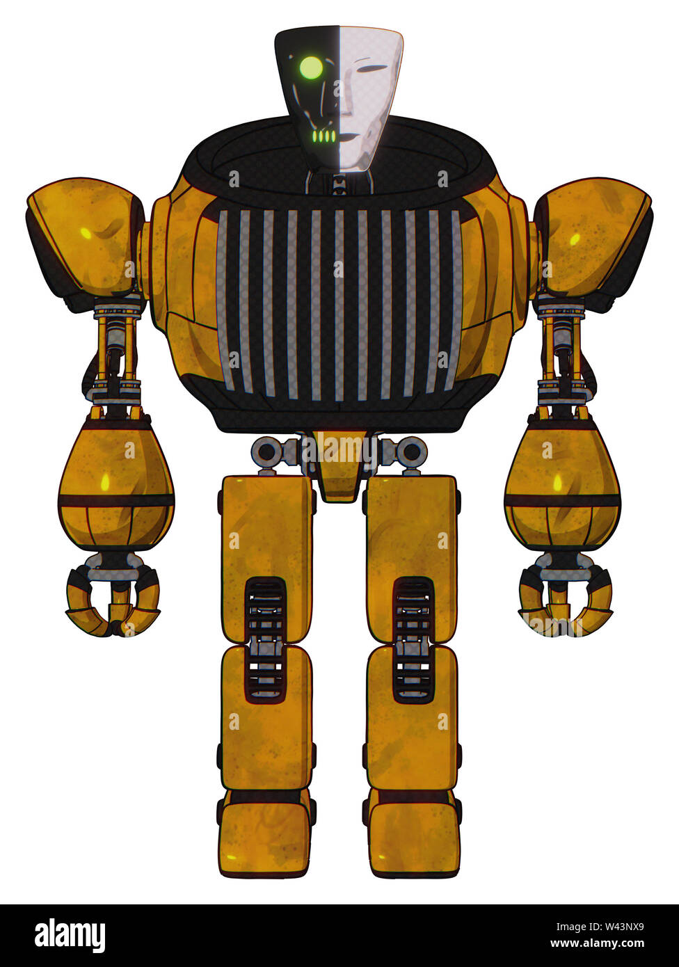 Automaton containing elements: humanoid face mask, two-face black white ...