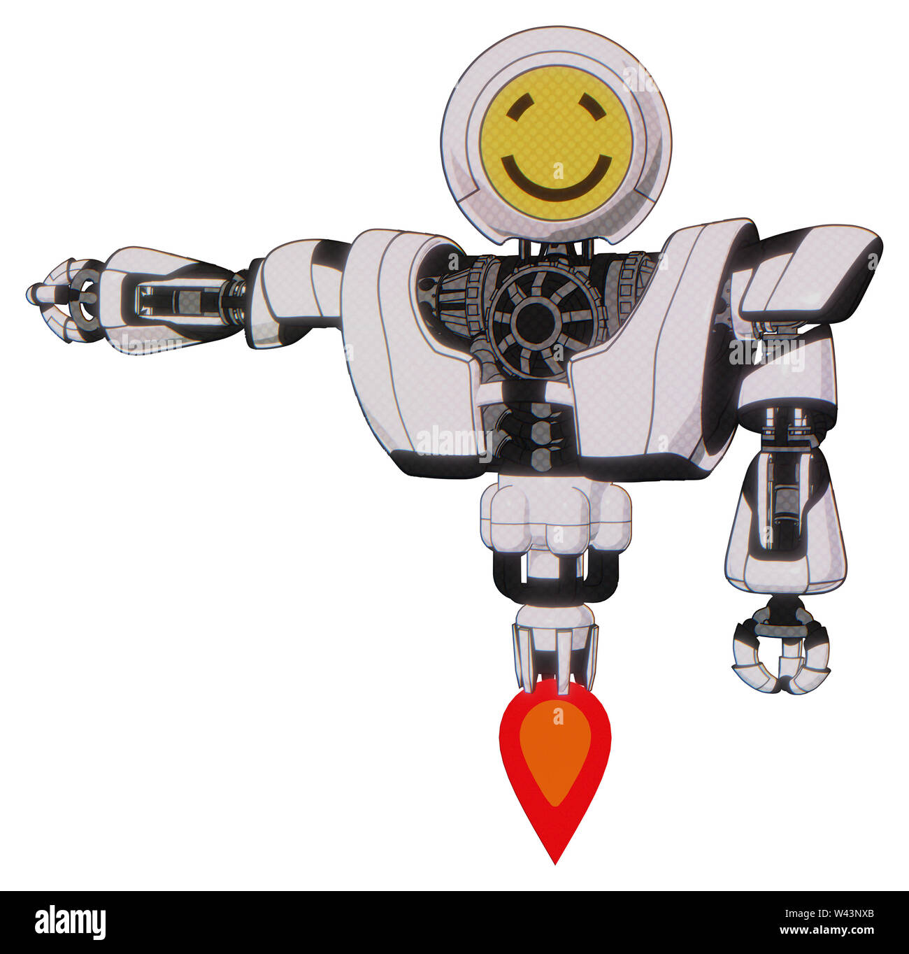 Automaton containing elements: round head yellow happy face, heavy ...