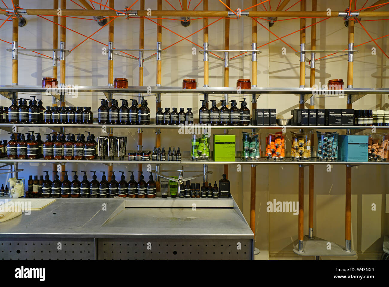 SYDNEY, AUSTRALIA -15 JUL 2018- View of an Aesop store in downtown ...