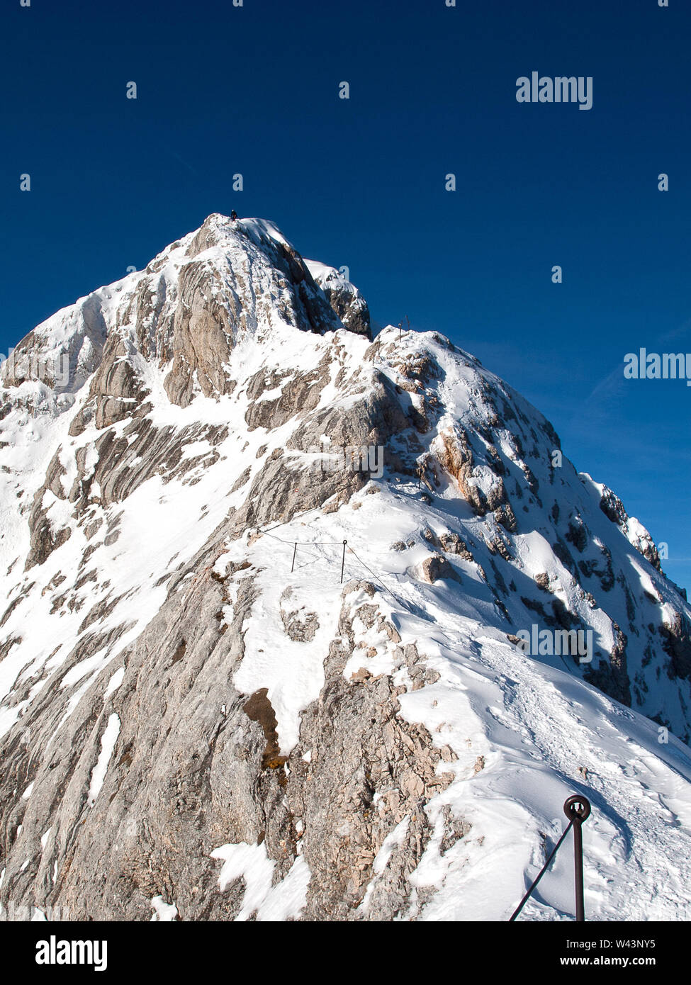 Landscape view of Triglav from Mali Triglav. Winter in Julian Alps ...
