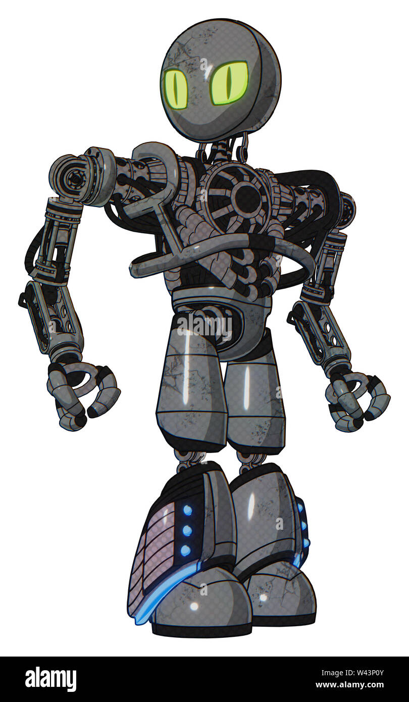 Mech containing elements: grey alien style head, cat's eyes, heavy ...