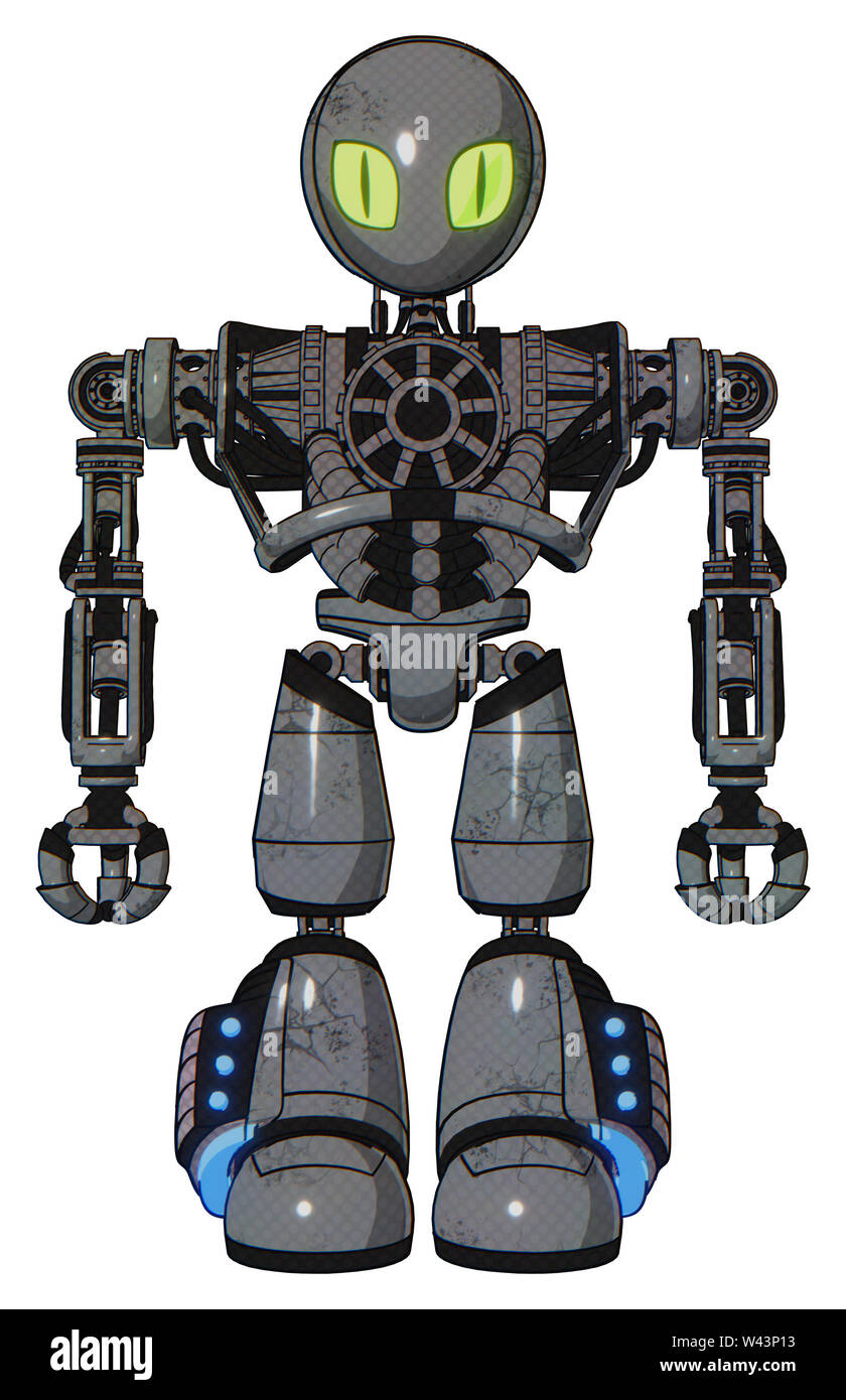 Mech containing elements: grey alien style head, cat's eyes, heavy ...