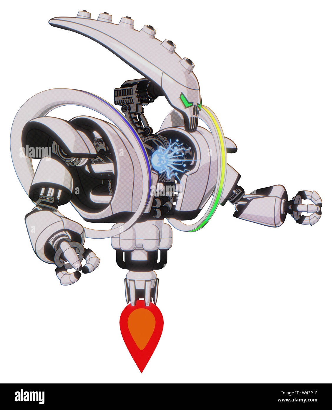 Cyborg containing elements: flat elongated skull head, heavy upper ...