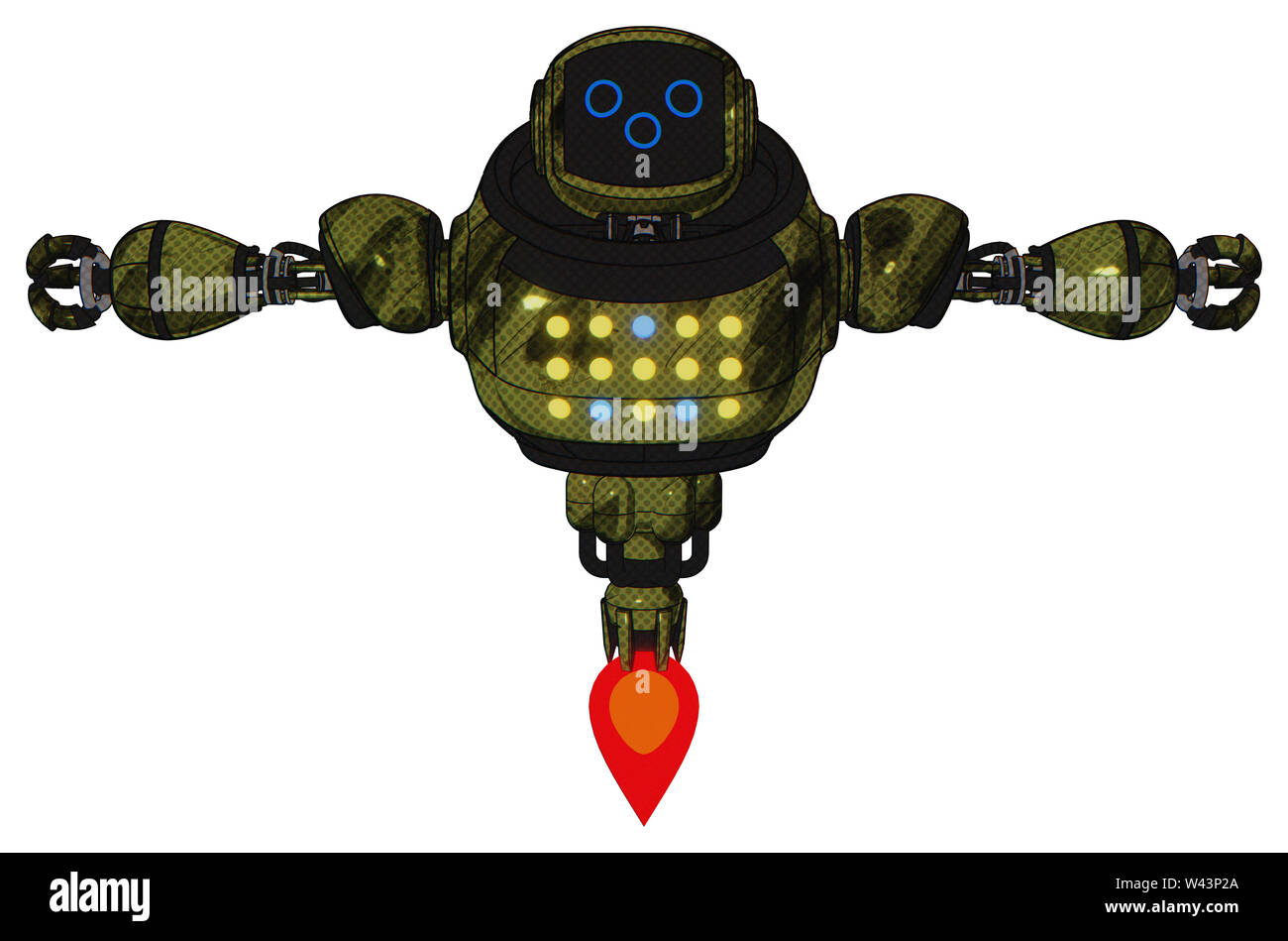 Robot containing elements: digital display head, woo expression, heavy ...
