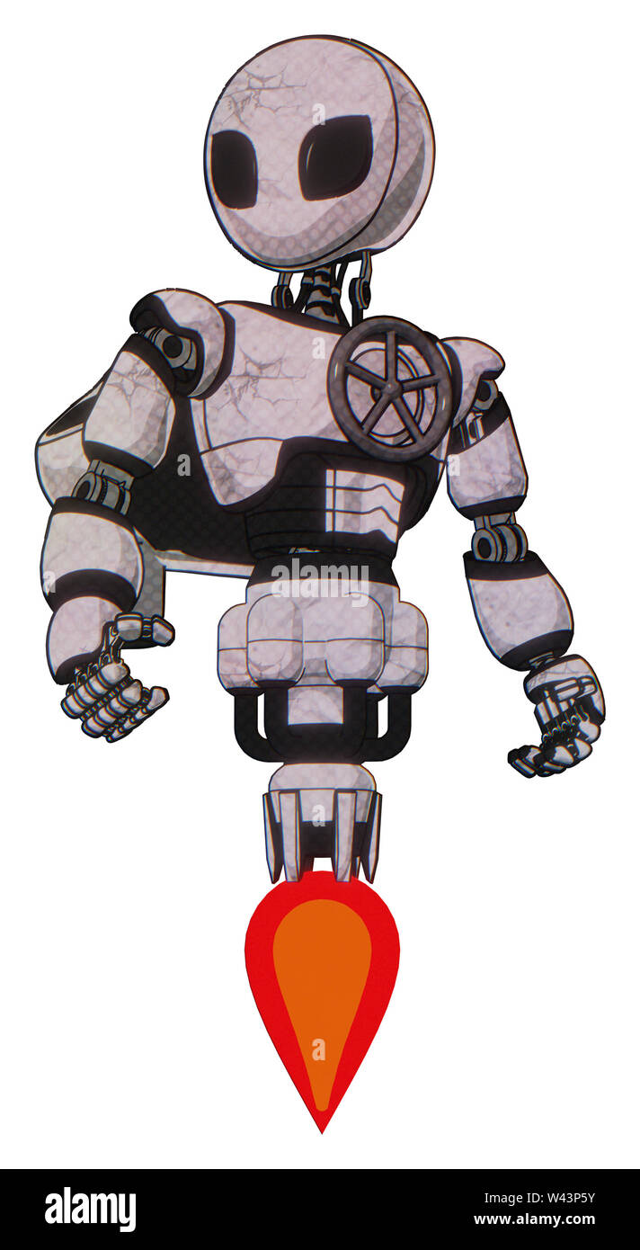 Automaton containing elements: grey alien style head, black eyes, light ...