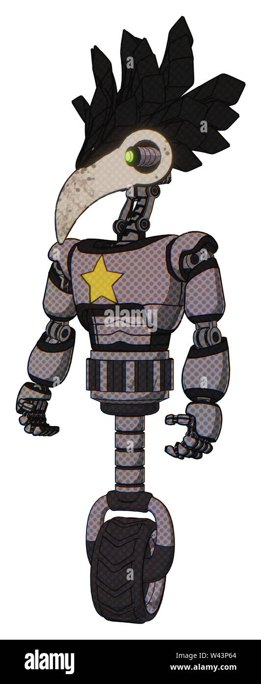 Droid containing elements: bird skull head, yellow and green scope eyes ...